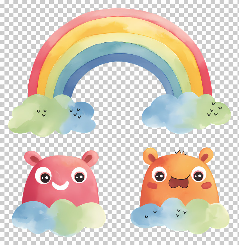 Happy Rainbow - Rainbow And Cute Cloud Illustration PNG, Clipart ...
