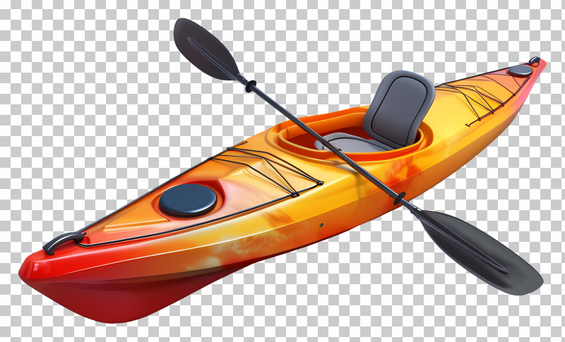 Kayaking - Orange And Yellow Kayak With Oars PNG, Clipart, Boating ...