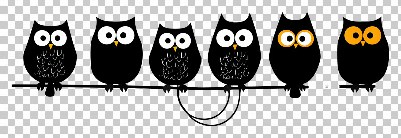 Halloween Border - Black And Orange Owl Silhouettes PNG, Clipart, Birds ...