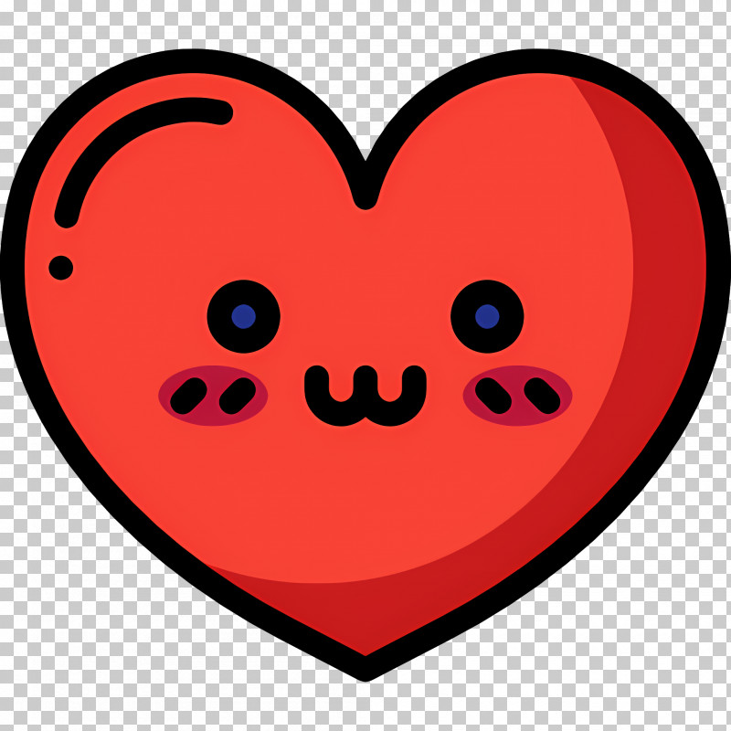 Heart Emoji - Cute Cartoon Heart With Blushing Face PNG, Clipart ...
