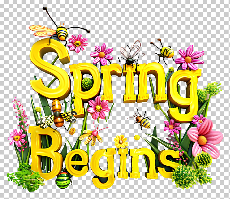 Spring Begins - Spring Begins With Bees And Flowers PNG, Clipart, Bees, Bloom, Bright Garden ...