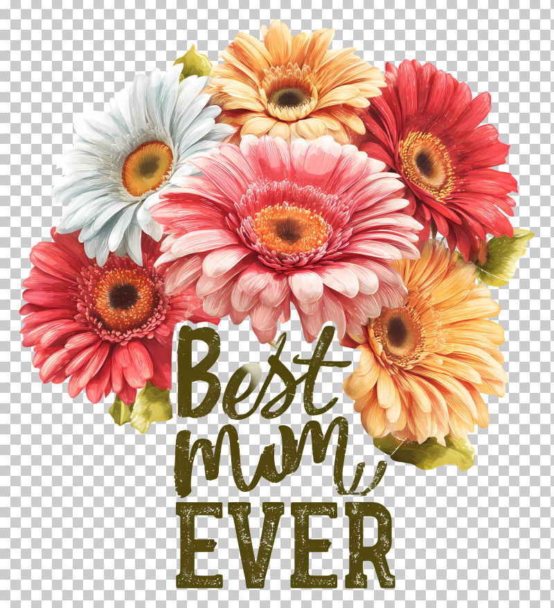 Best Mom Ever - Colorful Flowers For Best Mum Ever PNG, Clipart ...