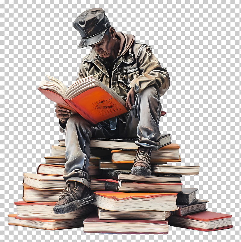 Learning - Man Reading On A Pile Of Books PNG, Clipart, Books ...
