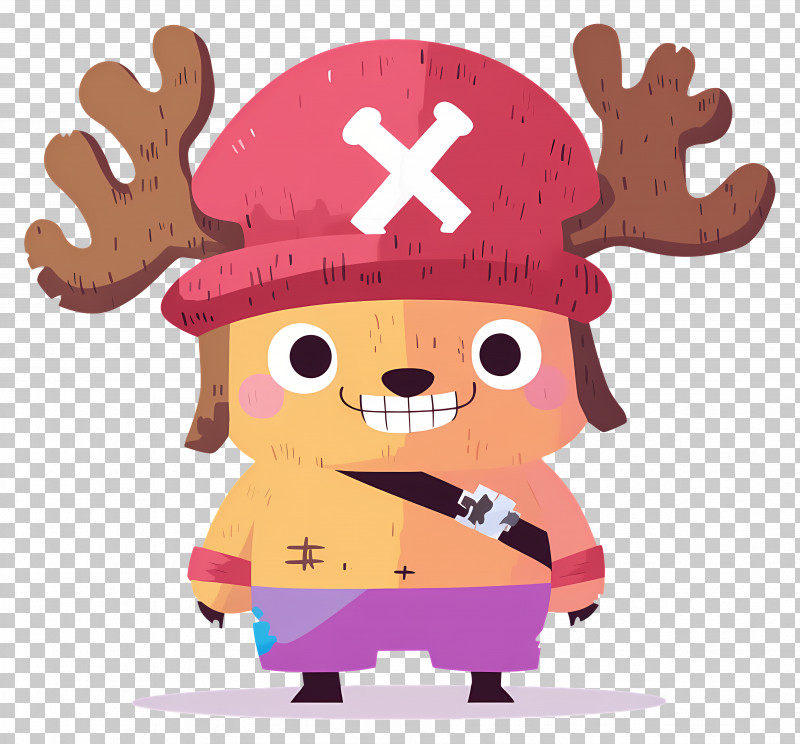 Chopper - Cute Cartoon Reindeer With Hat PNG, Clipart, Animal, Antlers ...