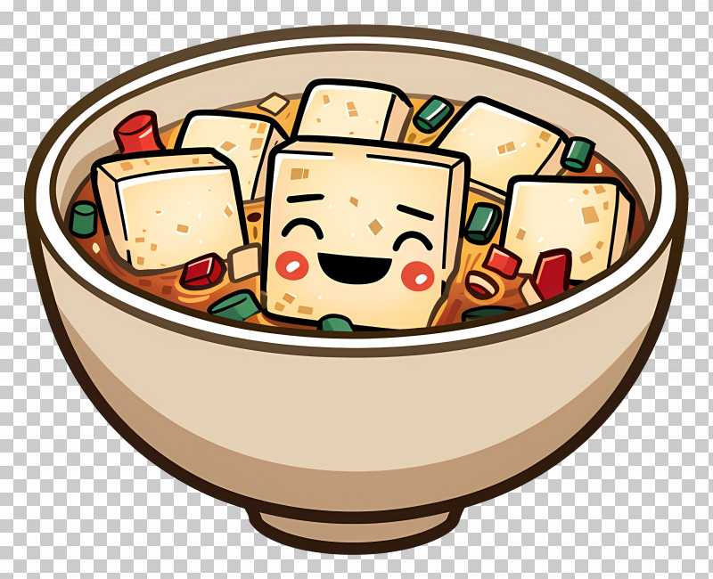 Mapo Tofu - Happy Tofu In A Bowl PNG, Clipart, Bowl, Cartoon, Cute ...