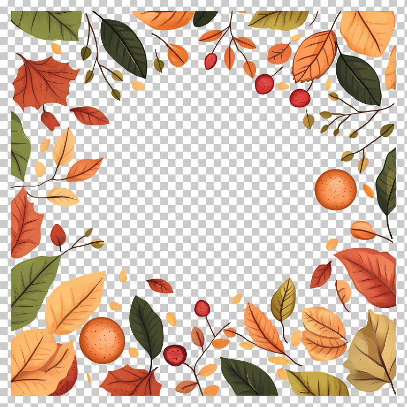 Autumn Frame - Autumn Leaves Frame With Festive Design PNG, Clipart ...