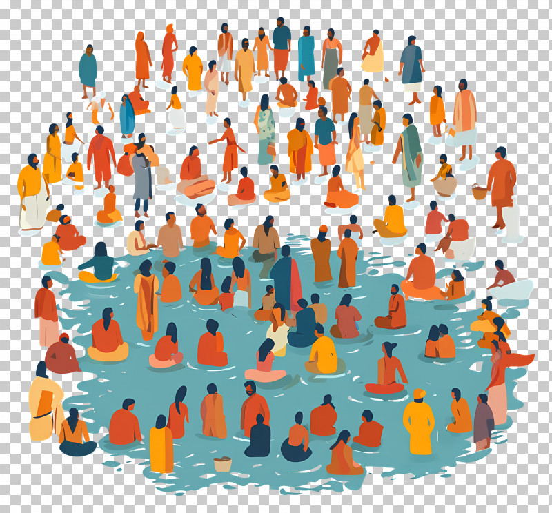 Maha Kumbh - People Gathering In Water PNG, Clipart, Celebration ...