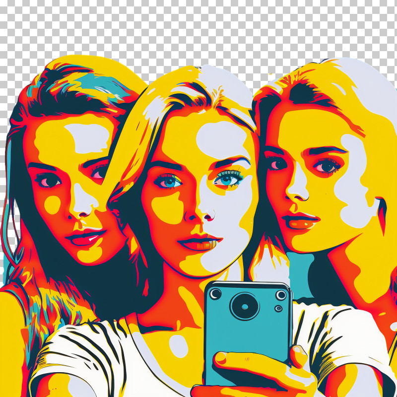 National Selfie Day - Colorful Portrait Of Three People Taking A Selfie ...