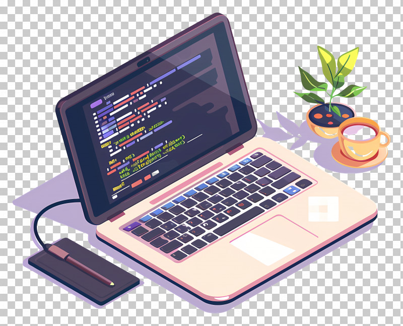 Code Editing - Laptop With Coding Screen And Coffee PNG, Clipart, Code Editing, Code Environment ...