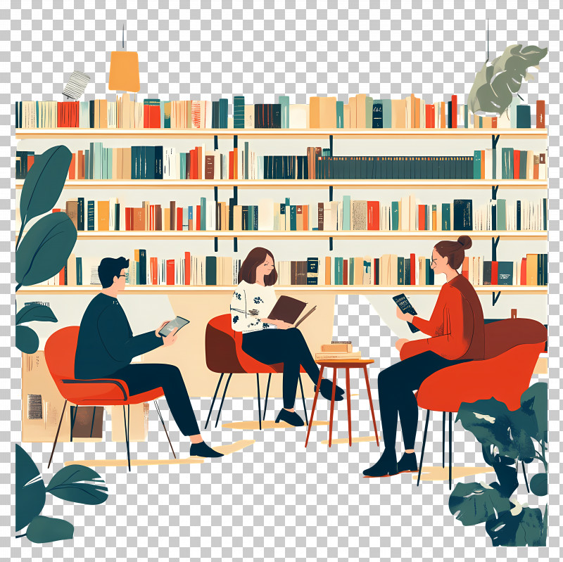 People In Library - People Reading In Library Illustration PNG, Clipart ...