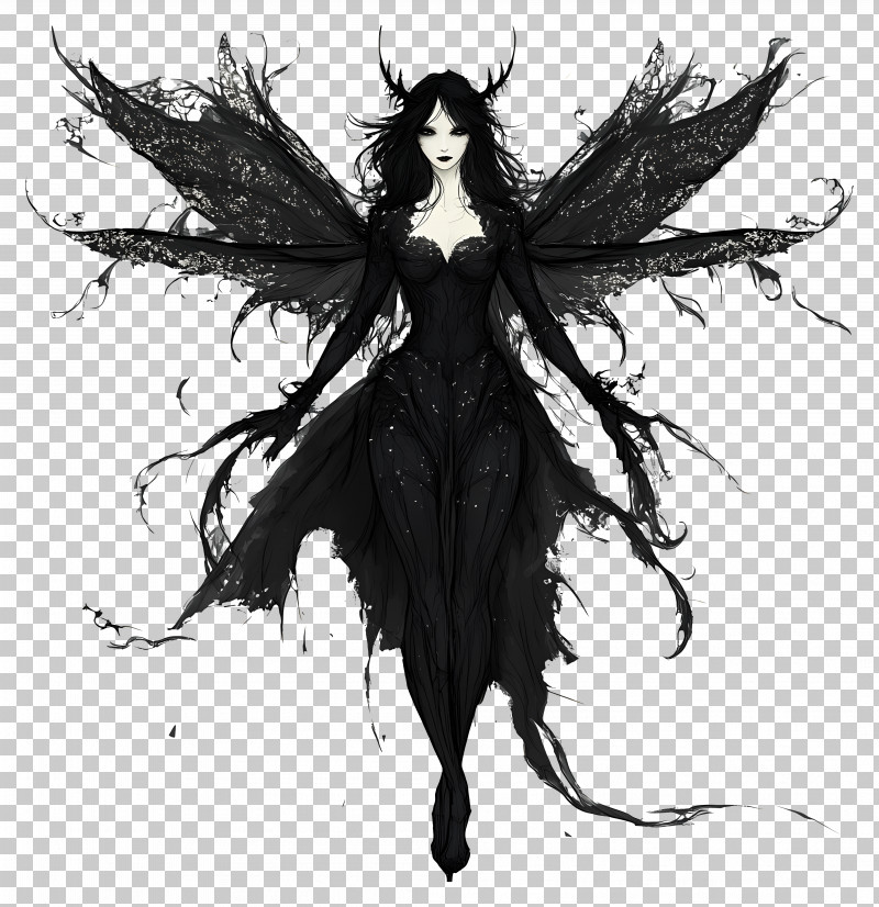 Dark Fairy - Elegant Fairy With Intricate Wings PNG, Clipart, Dark ...