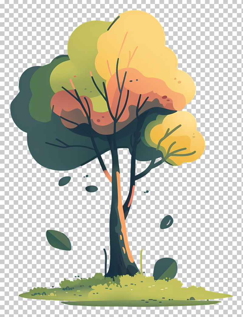 Tree Illustration - Autumn Tree Cartoon Illustration PNG, Clipart ...