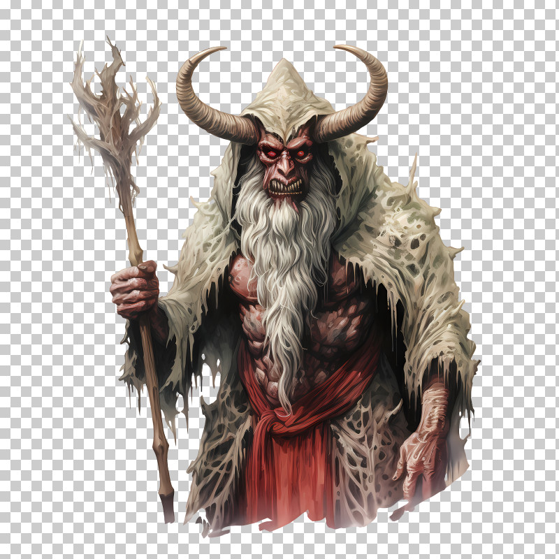 Krampusnacht - Horned Creature With Staff PNG, Clipart, Elder, Fantasy ...