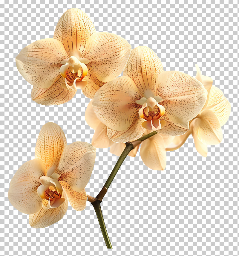 Orchid Flower - Cream Orchid Flowers With Delicate Petals PNG, Clipart ...