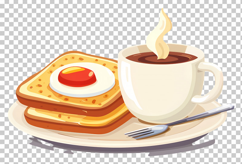 Breakfast - Illustration Of Toast And Coffee Breakfast PNG, Clipart ...
