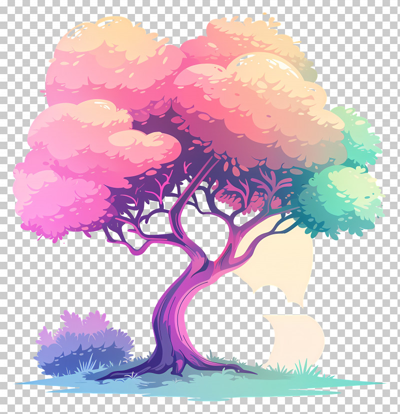 Tree - Colorful Fantasy Tree Illustration PNG, Clipart, Artistic Tree ...