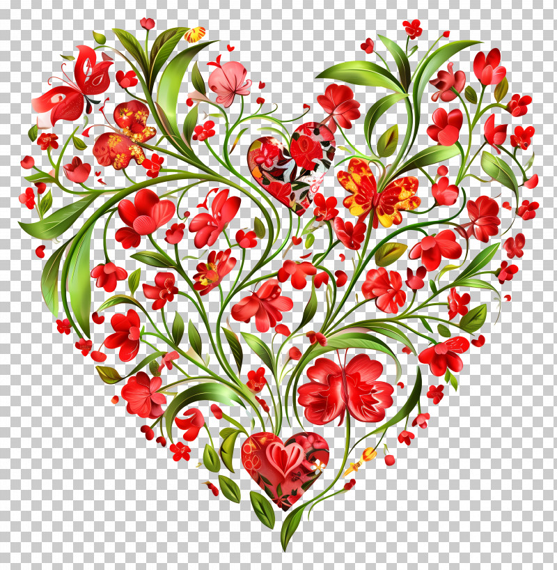 Teacher Appreciation Day - Floral Heart With Red Flowers PNG, Clipart ...