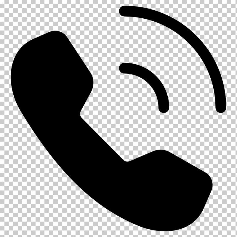 Telephone Call - Black Telephone Receiver Icon With Signal Lines PNG ...