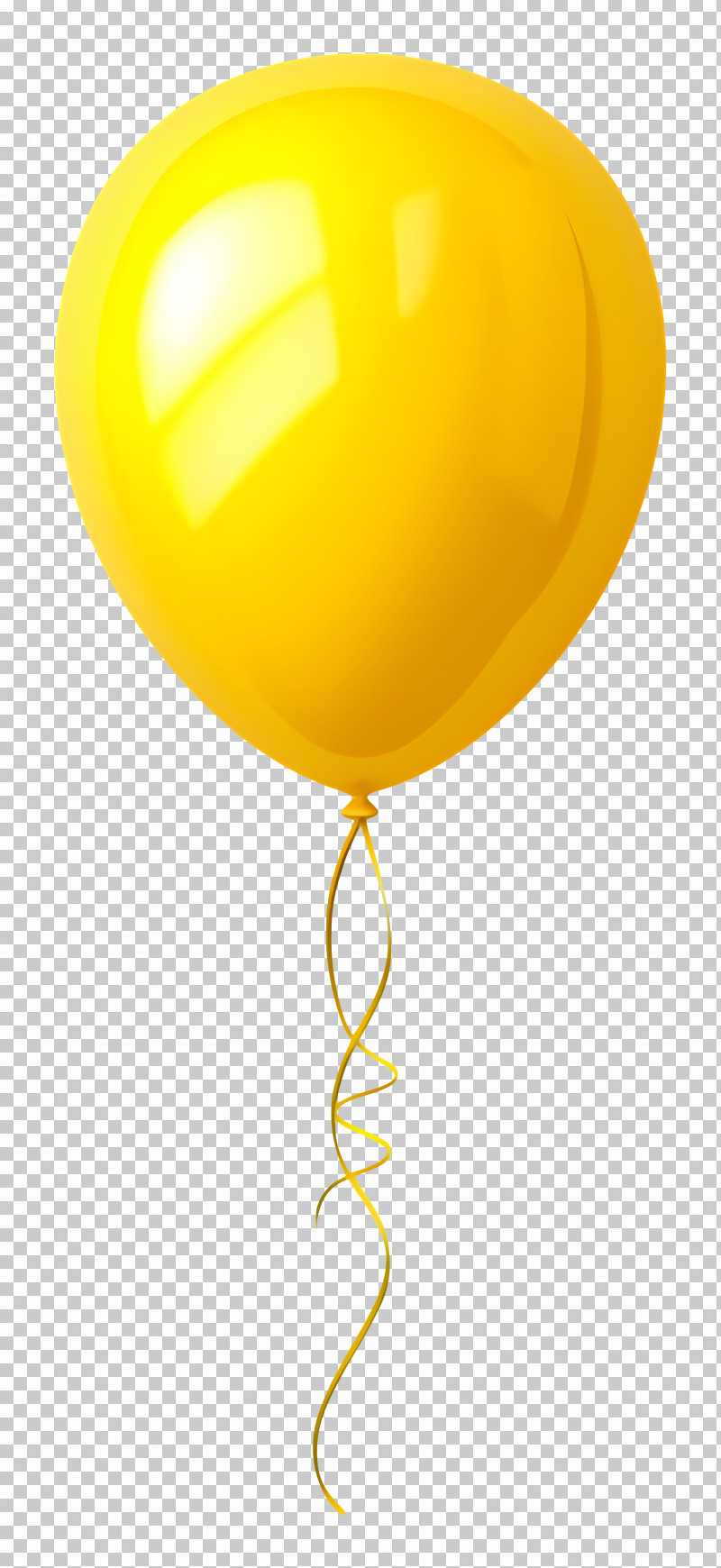 Single Balloon - Bright Yellow Helium Balloon With Ribbon PNG, Clipart ...