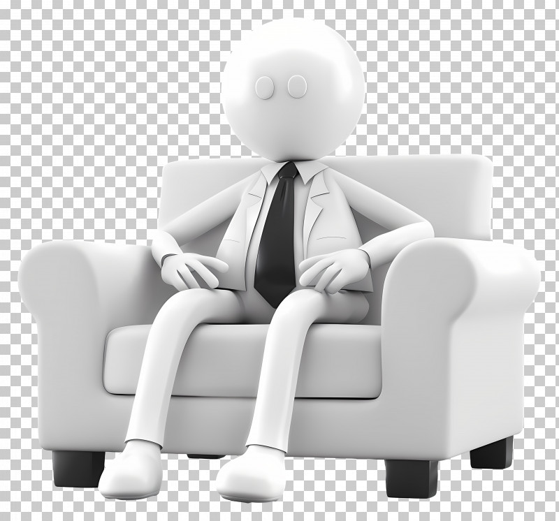 Stick Figure Sitting - Businessman Sitting On White Couch Illustration ...