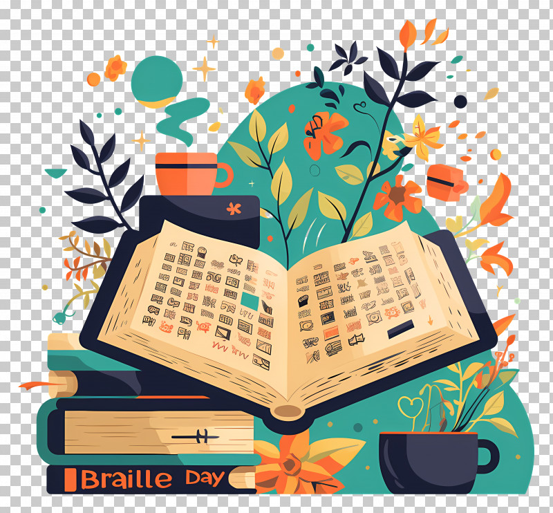 World Braille Day - Open Book With Braille For Braille Day PNG, Clipart ...
