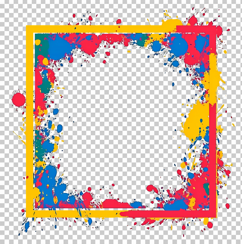 Modern Border - Colorful Artistic Paint Splatter Frame PNG, Clipart ...
