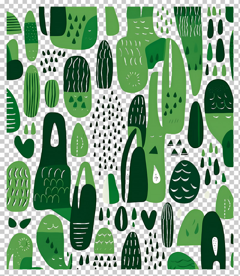 Abstract Backgrounds - Green Abstract Pattern With Leaf Motifs PNG ...