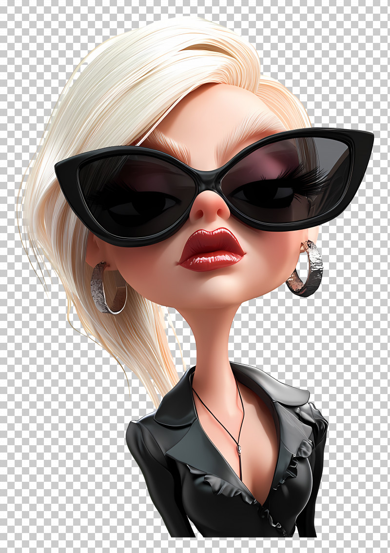 Lady Gaga - Stylish Cartoon Woman With Sunglasses PNG, Clipart ...