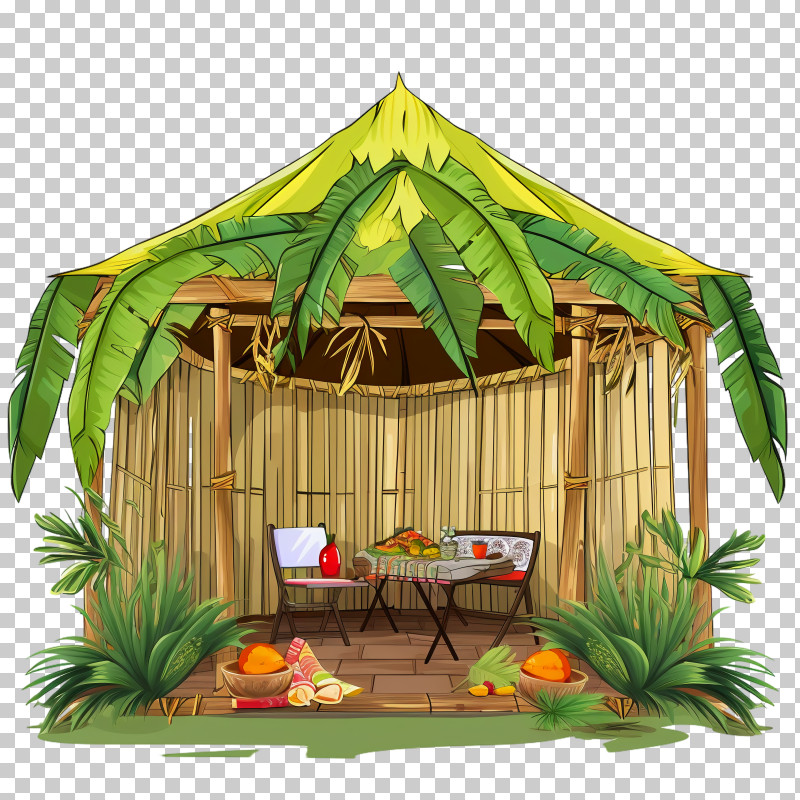 Sukkot - Tropical Bamboo Hut With Banana Leaves PNG, Clipart, Bamboo ...