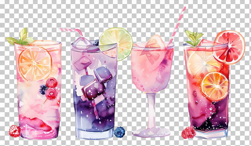 Watercolor Cocktail - Assorted Colorful Cocktails PNG, Clipart ...