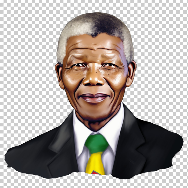 Nelson Mandela - Formal Portrait Illustration In Digital Style PNG ...