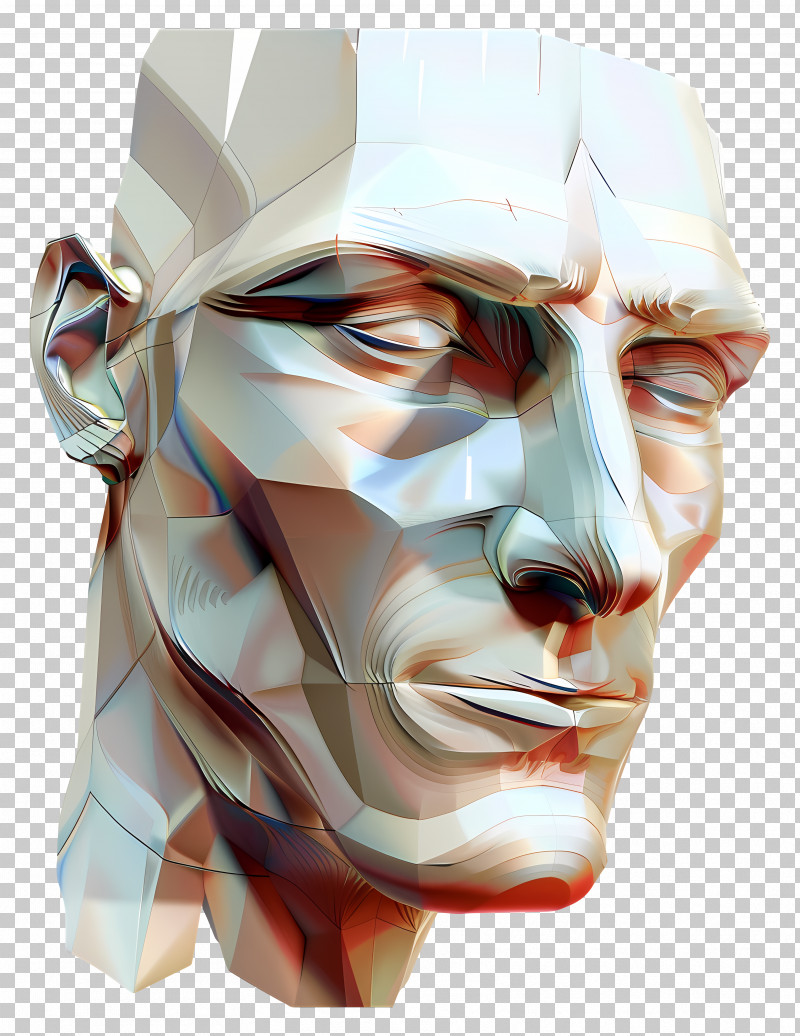 Man Face Geometric Face Sculpture With Angular Design Png Clipart Angular Art Design