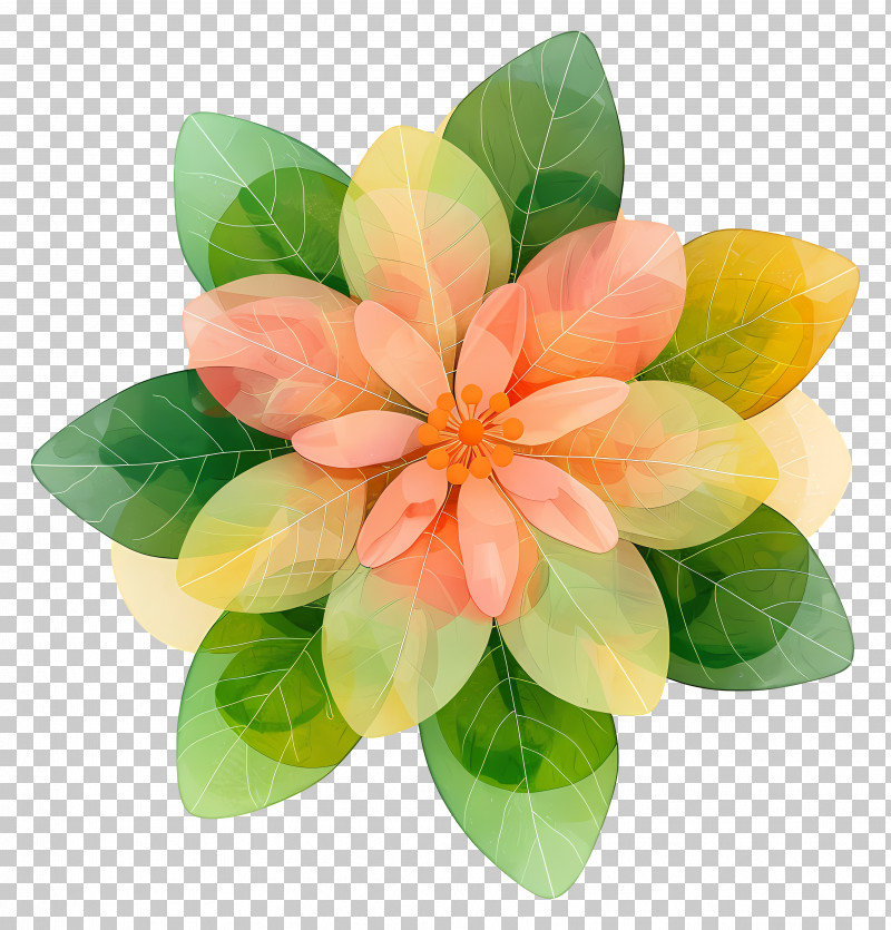Flower Plant Top View - Flower With Green Leaves PNG, Clipart, Beauty ...