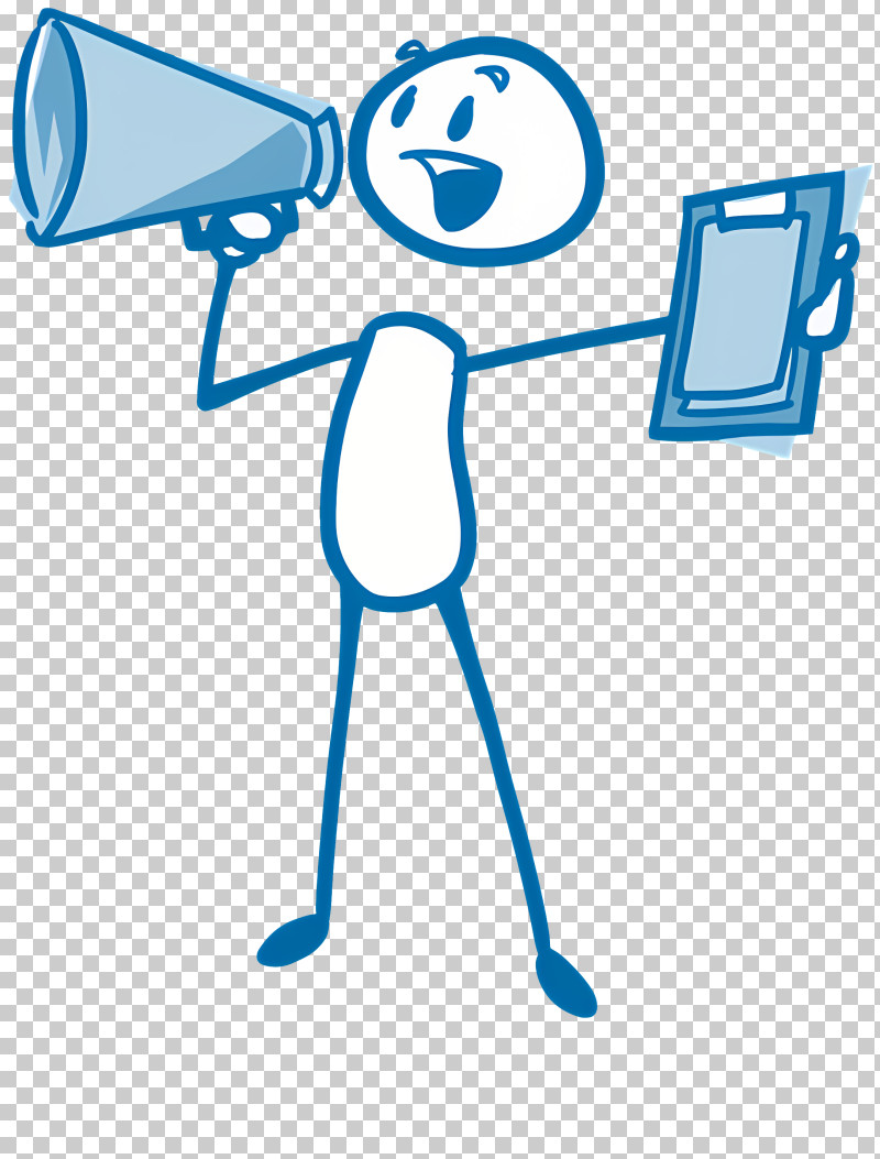 Stick Figure - Stick Figure With Megaphone And Clipboard PNG, Clipart ...