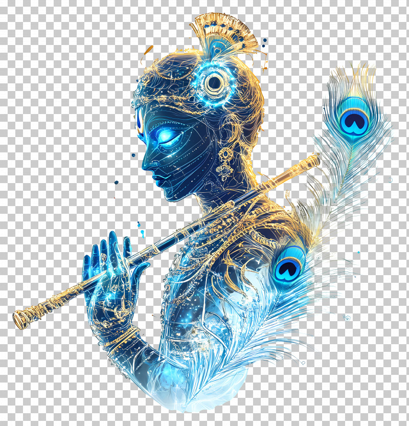 Janmashtami - Blue Flute Player Character PNG, Clipart, Blue Flute ...
