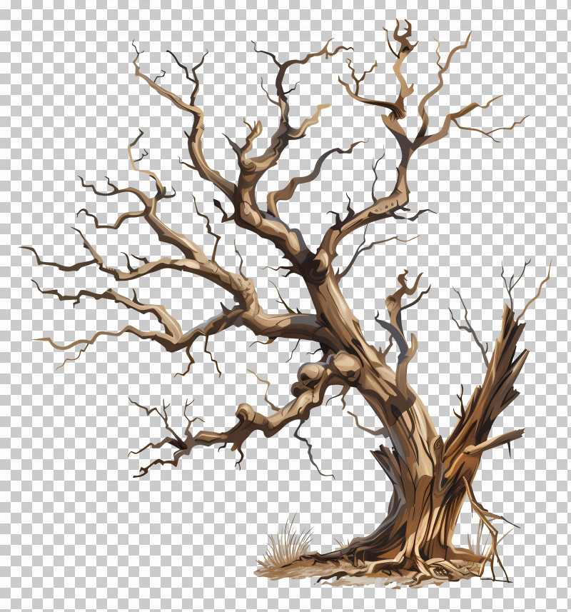 Dry Tree - Dry Tree With Bare Branches Illustration PNG, Clipart, Autumn Vibes, Barren Landscape ...