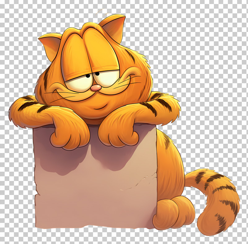 Garfield - Content Orange Cartoon Cat PNG, Clipart, Chill, Comics ...