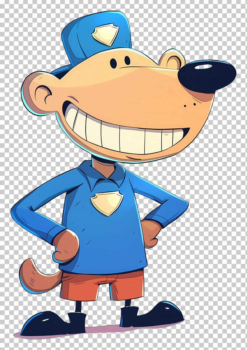 Dog Man - Cartoon Dog Wearing A Blue Uniform PNG, Clipart, Animal ...