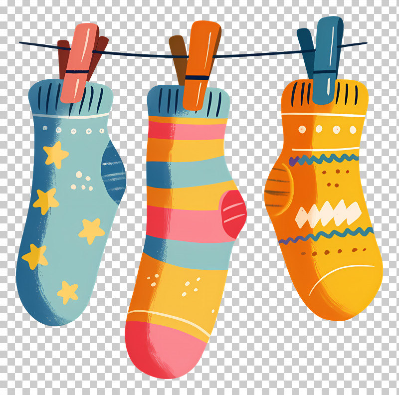 Socks Hanging On Clothesline - Cheerful Socks Hanging On A Clothesline ...