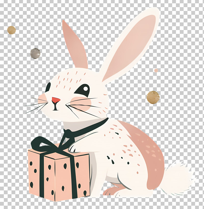 Rabbit - Cute Rabbit Holding A Gift Box PNG, Clipart, Adorable ...