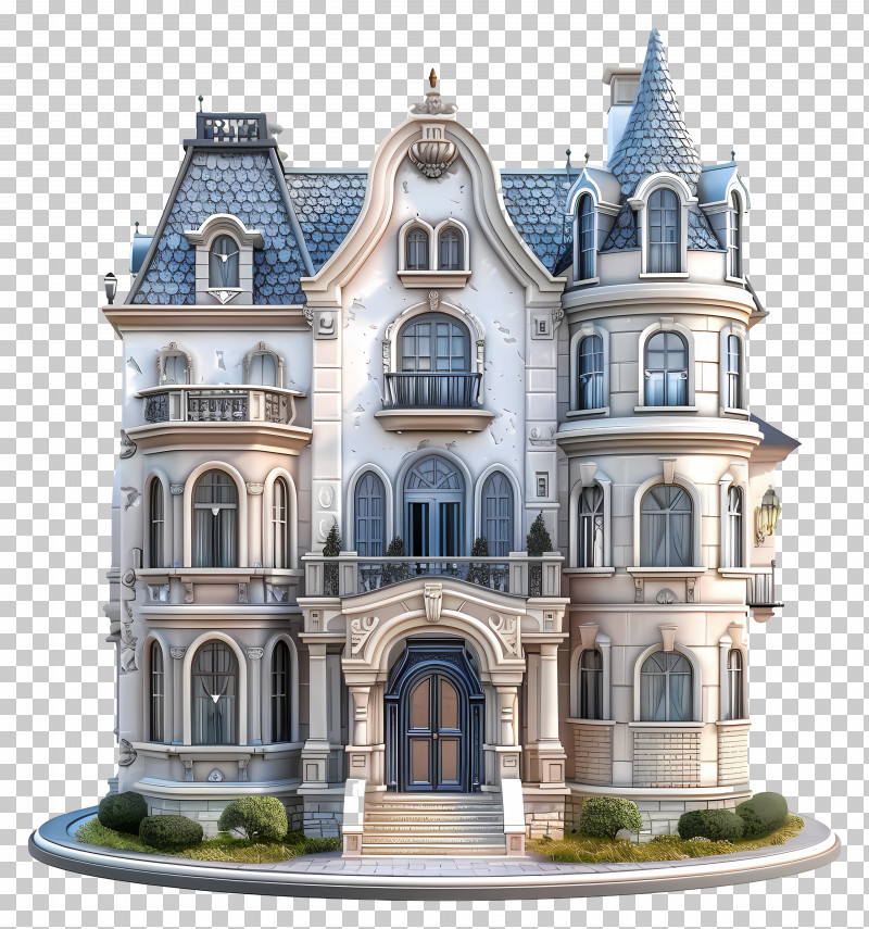 3d House - Elegant European Mansion With Classic Design PNG, Clipart ...