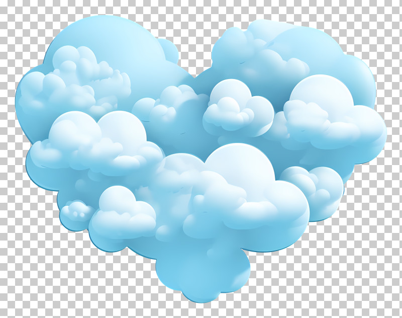 Heart Shaped Cloud - Heart-Shaped Cloud In A Blue Sky Illustration PNG ...