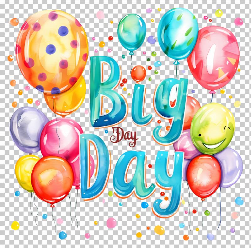 Big Day - Big Day Celebration With Colorful Balloons PNG, Clipart ...