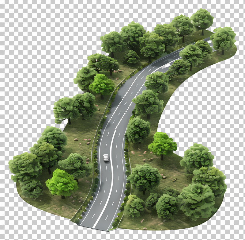 Road Top View - Beautiful Winding Road Through The Forest PNG, Clipart ...