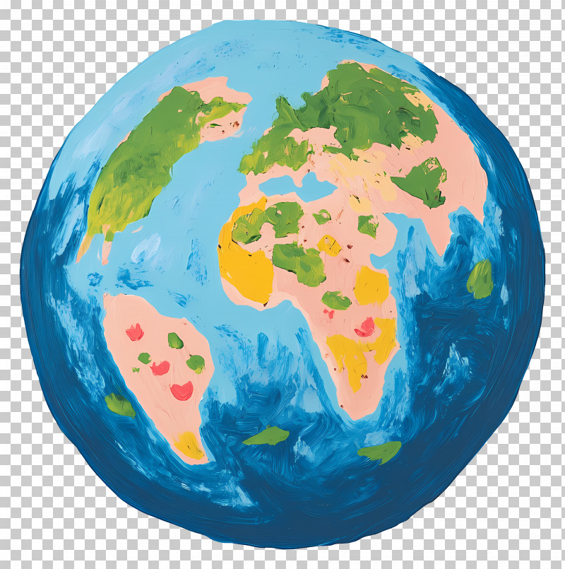 Cute Earth - Colorful Painted Globe For Earth Illustration PNG, Clipart ...