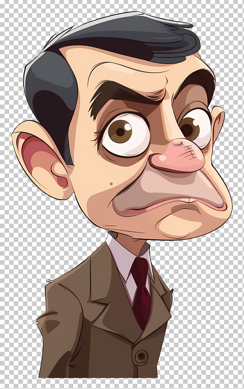 Cartoon Mr Bean - Cartoon Man With Funny Exaggerated Expression PNG ...