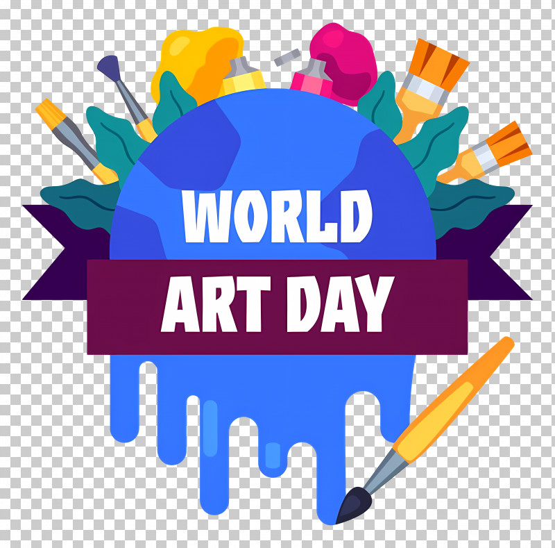 World Art Day - World Art Day Logo With Brushes And Paint PNG, Clipart ...