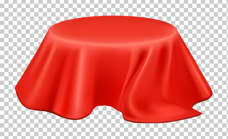 Cartoon - Elegant Red Tablecloth Draped Over A Round Table PNG, Clipart ...