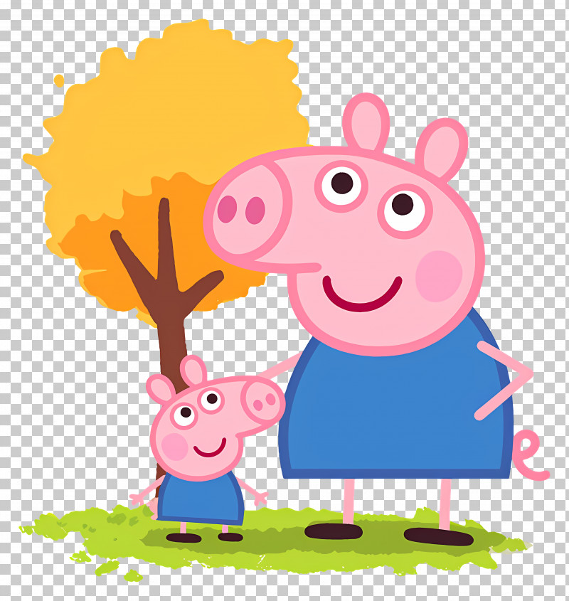 Peppa Pig - Cartoon Pig Family In Blue Outfits PNG, Clipart, Animals ...