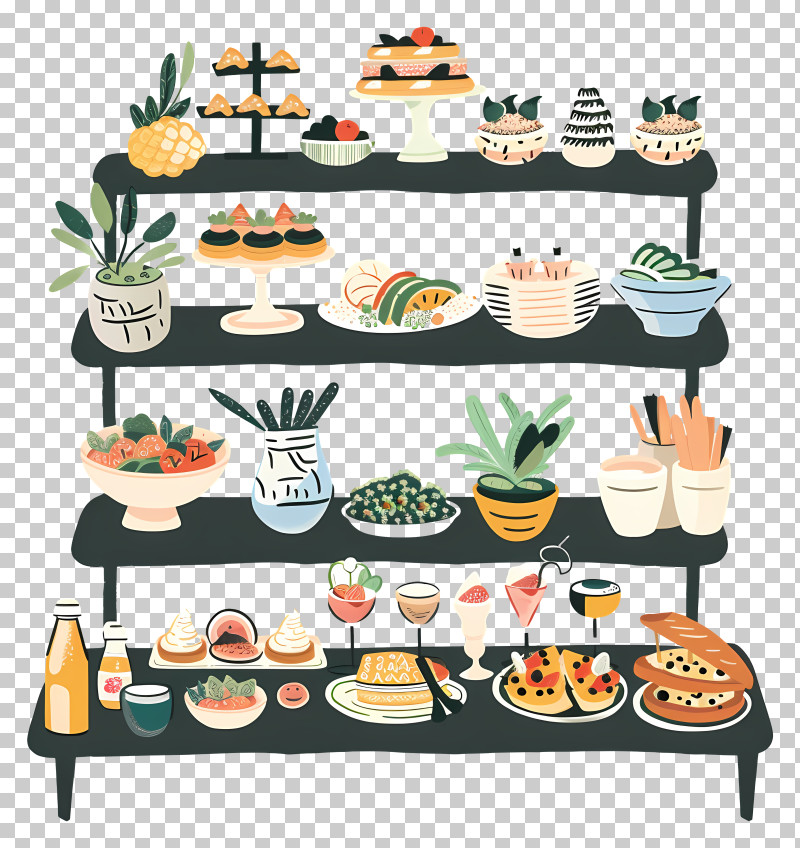 Buffet - Variety Of Food Display On Shelves PNG, Clipart, Buffet ...